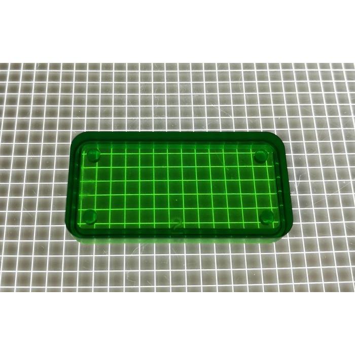 I_150_N_T_N_GR 1-1/2" x 3/4" Rectangle Transparent Plain Green ...