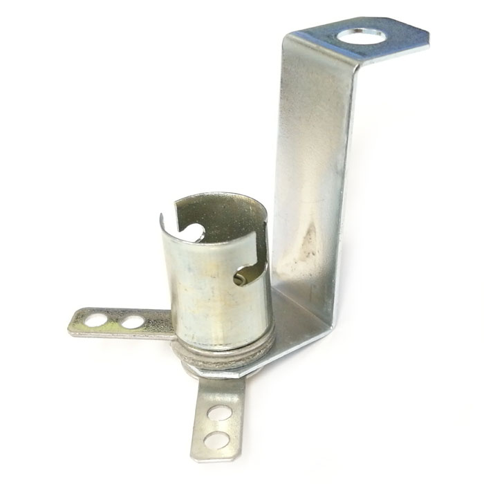 077-5005-00 Miniature Bayonet Base 2-Lead Socket With Long Mounting Bracket