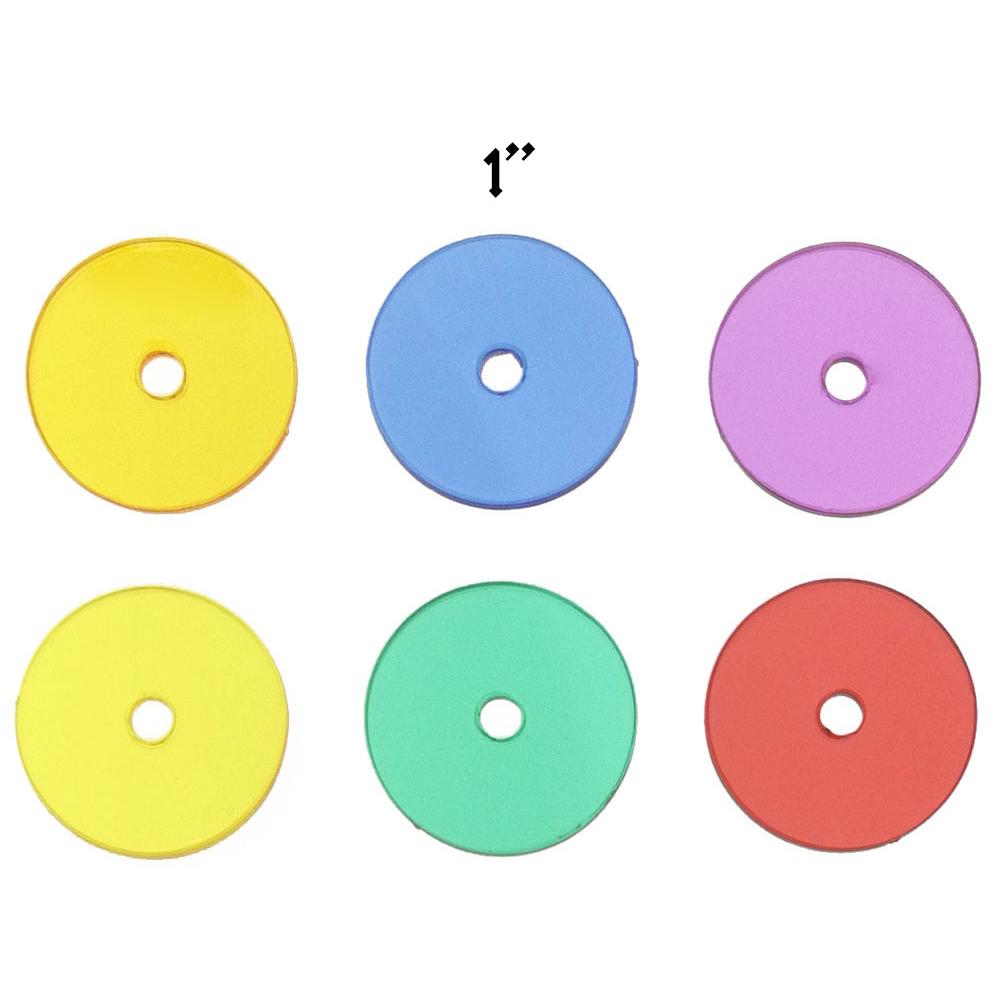 FENDER_WASHER_100_XX 1" Colored Transparent Fender Washer