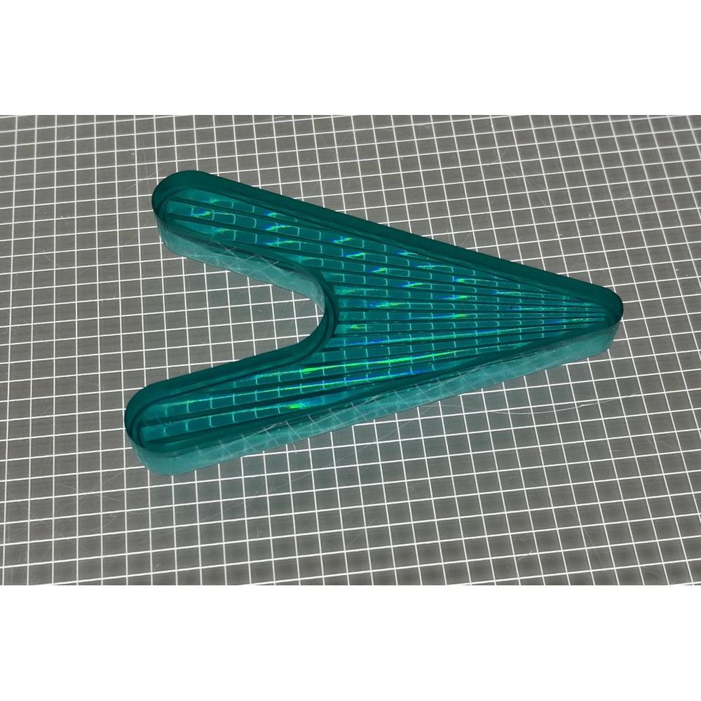 I_225_G_T_S_TL 2-1/4" x 1-5/8" Arrowhead Transparent Starburst Teal ...