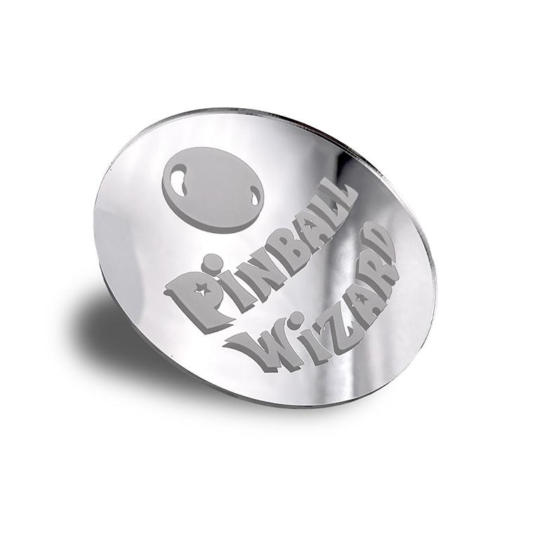 PBL-400-0125-00 Mirrored Pinball Wizard Drink Coaster - Silver