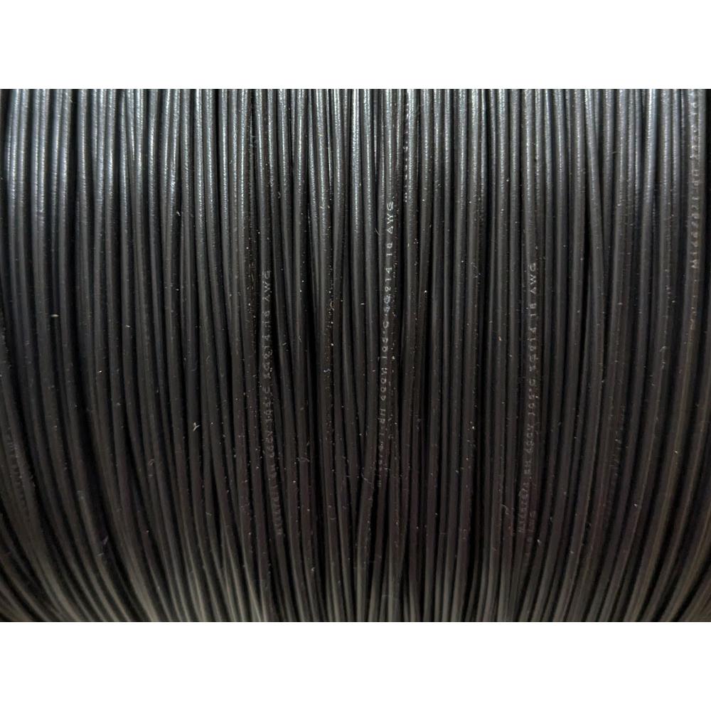 WIRE18-58-00 18 Gauge Insulated Stranded Black Wire - Sold By The Foot