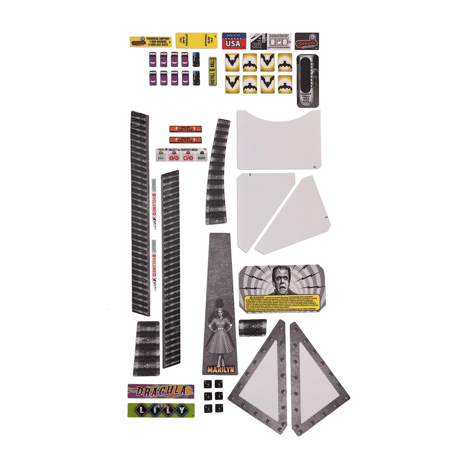 802-5000-L3 Munsters Premium Playfield Decal Set - Black & White