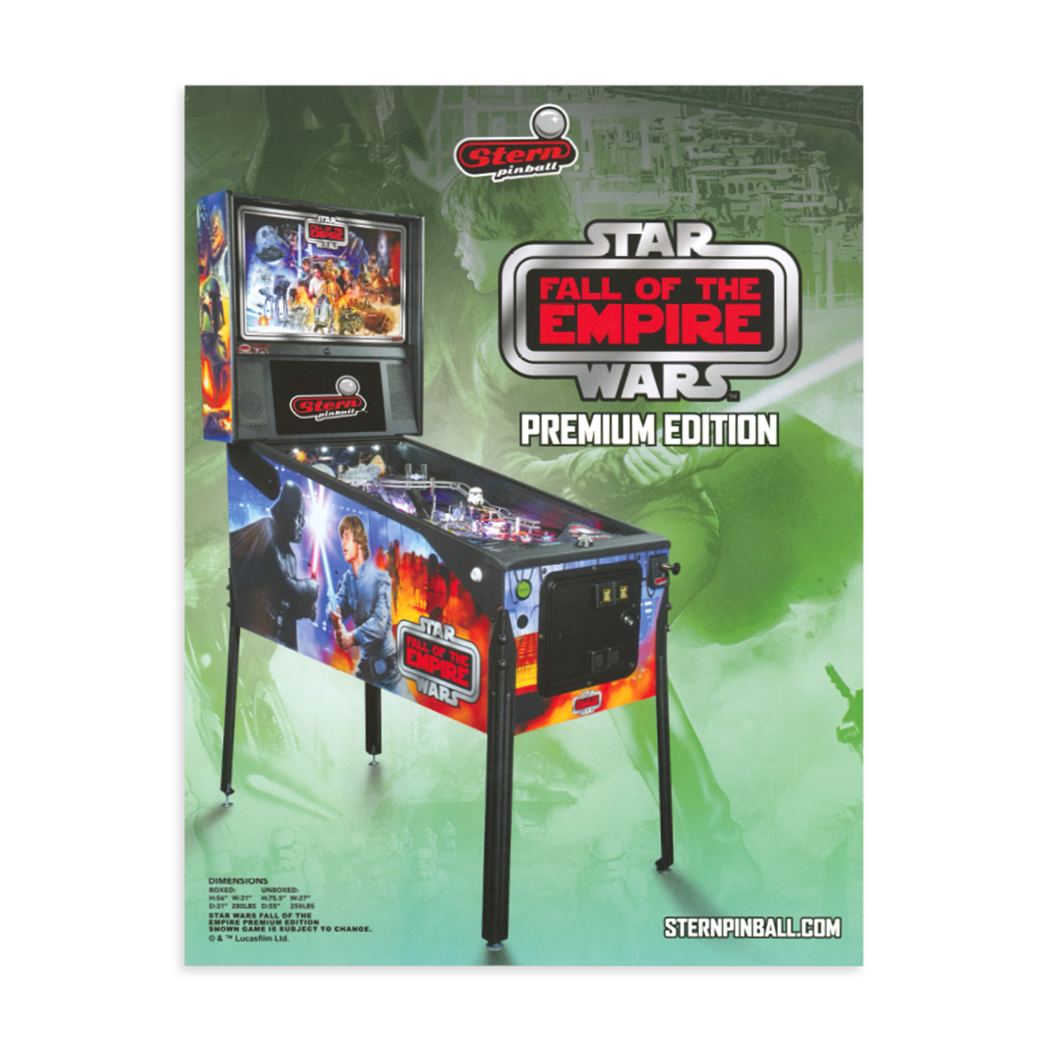 SWFOTE_PREMIUM_FLYER Stern Star Wars Fall Of The Empire Premium Flyer