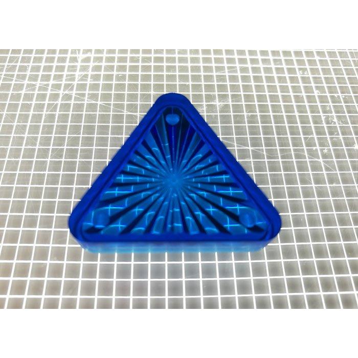 I_106_E_T_S_BL 1-1/16" Equilateral Triangle Transparent Starburst Blue ...