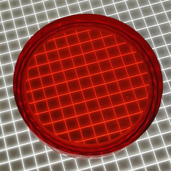 I_119_R_T_N_RD 1-3/16" Round Transparent Plain Red Playfield Insert