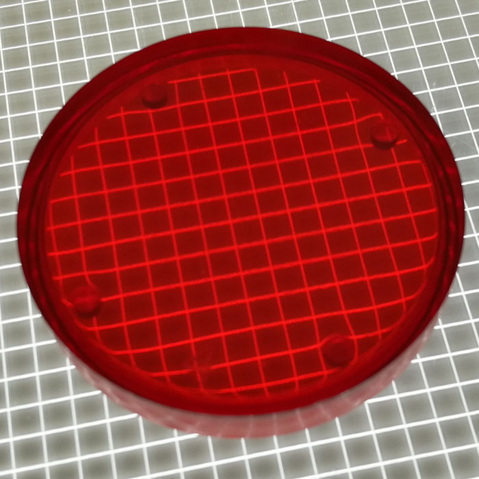 I_150_R_T_N_RD 1-1/2" Round Transparent Plain Red Playfield Insert