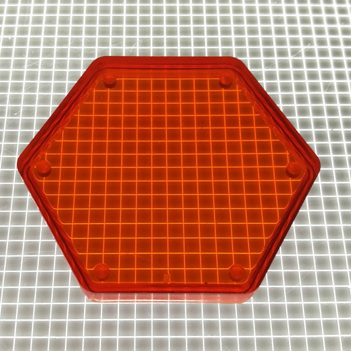 I_175_X_T_N_AM 1-3/4" Hexagon Transparent Plain Amber Playfield Insert