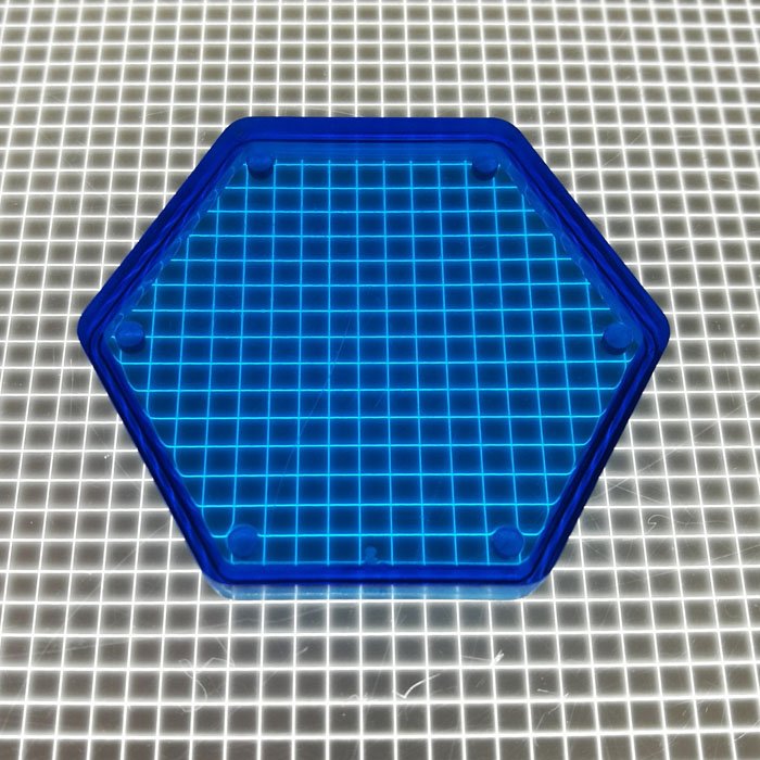 I_175_X_T_N_BL 1-3/4" Hexagon Transparent Plain Blue Playfield Insert