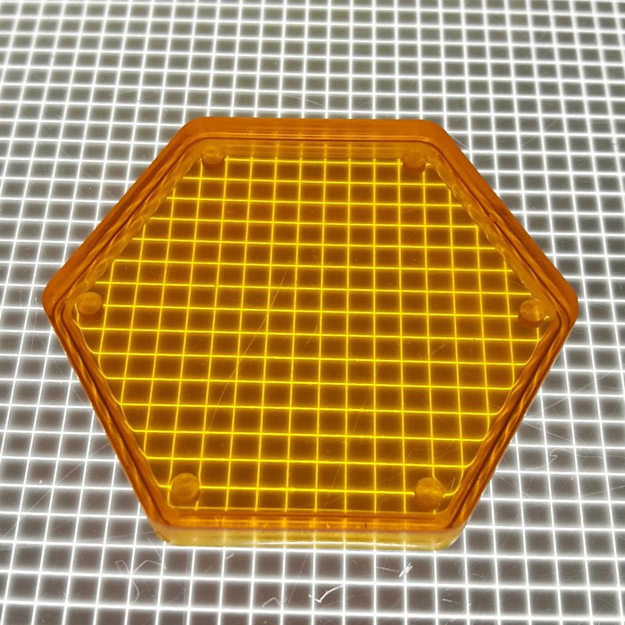 I_175_X_T_N_OR 1-3/4" Hexagon Transparent Plain Orange Playfield Insert