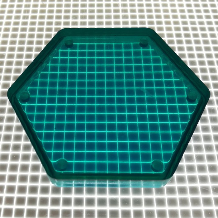 Pinball Life: 1-3/4" Hexagon Transparent Plain Teal Playfield Insert