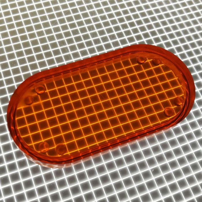 I_200_V_T_N_AM 2" x 1" Oval Transparent Plain Amber Playfield Insert
